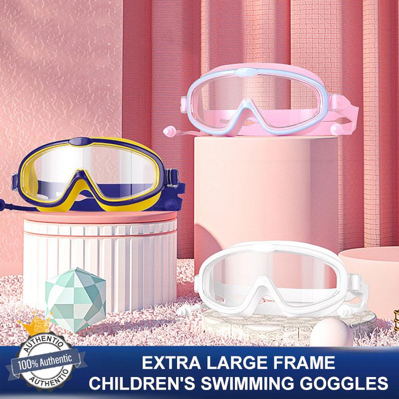 Kids Big Frame Swimming Goggles With Earplugs Children's Anti-fog ...