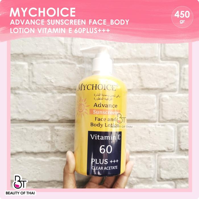Promo MYCHOICE ADVANCE SUNSCREEN FACE&BODY LOTION VITAMIN E 60PLUS ...