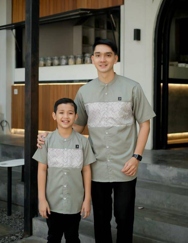 Baju Koko Kurta Habib Pria Couple Dewasa Anak Katun Toyobo Sage - Shop ...