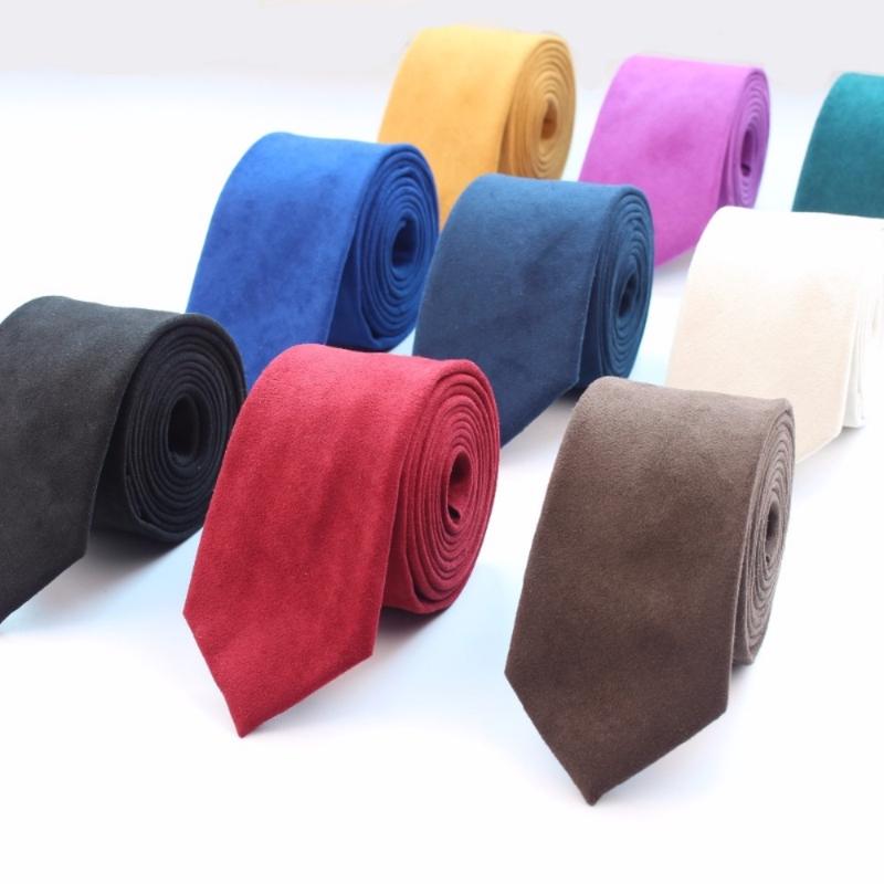 ZONFAZ Mens Fashion Solid Color Neckties Micro Suede Skinny Necktie ...