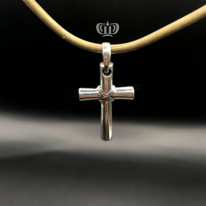 Jual Dewi Souvenir Silver | Liontin salib cross plain polos silnder ...
