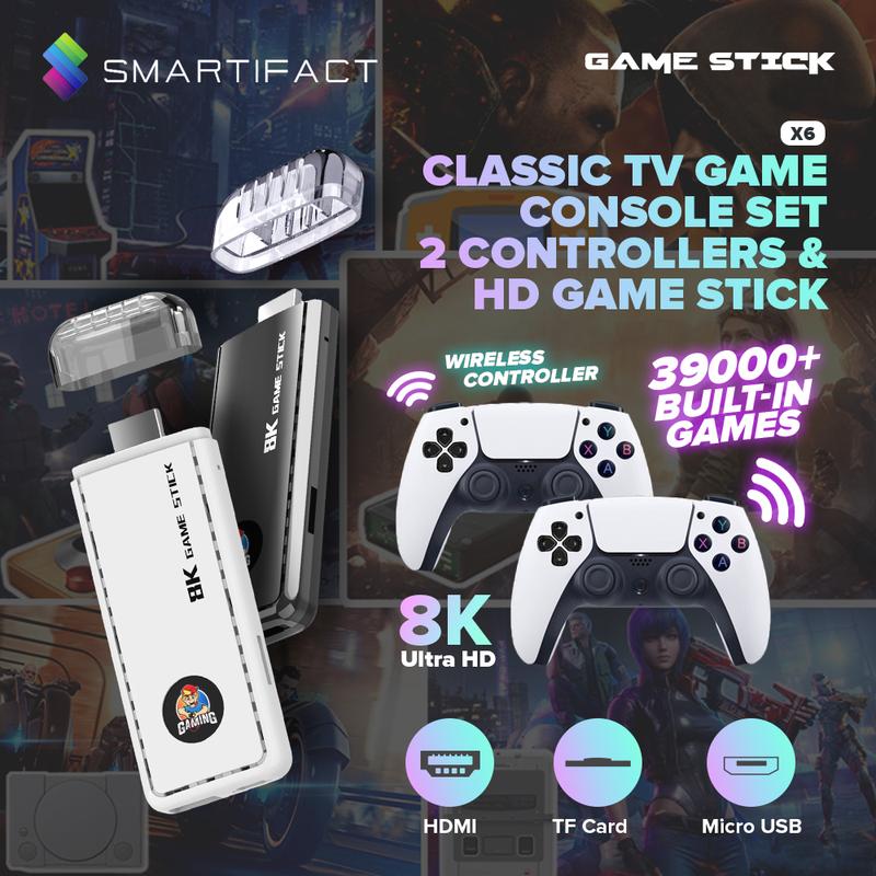 Smartifact X6 Classic Retro Gaming Console Set 2 Gaming Controllers ...