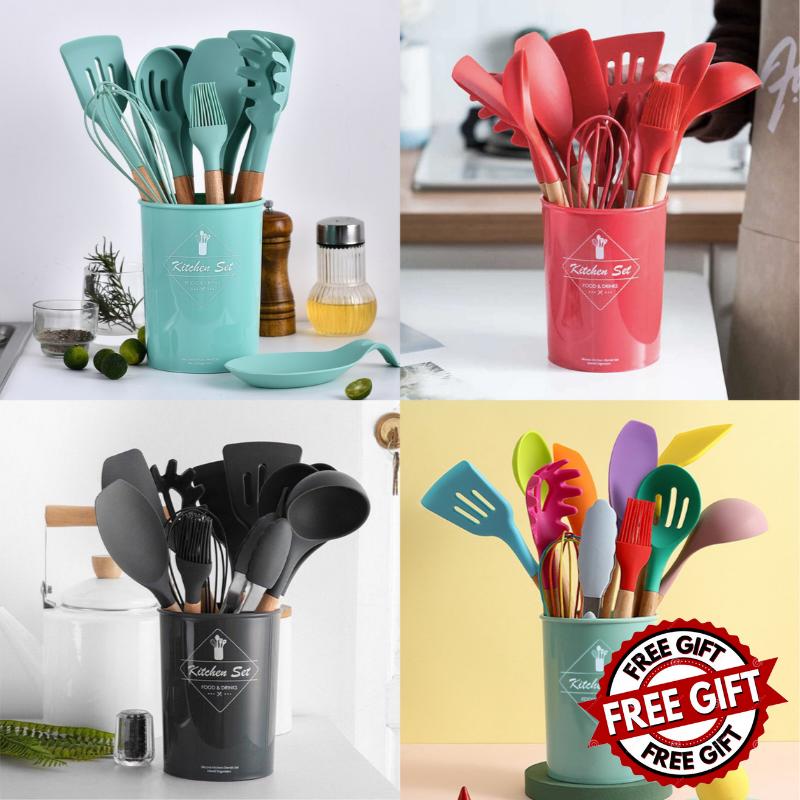 10pcs / 12pcs Cooking Tools Kitchen Cookware Set Silicone Utensils ...