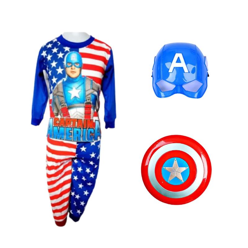 Kostum Anak Superhero Captain America Bintang Free Topeng - Shop ...