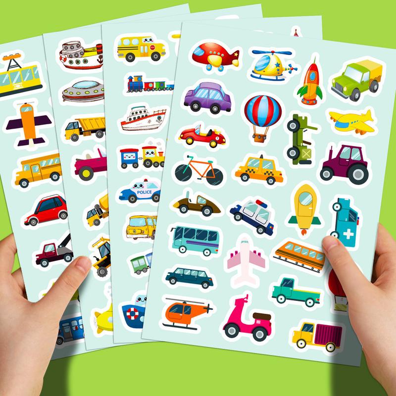100pcs Kids Transportation Stickers Labels for Waterproof Doodle ...