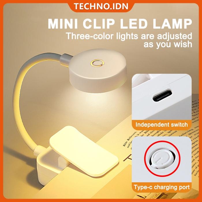 Promo Mini Clip Lamp Study Clip Book Reading Lamp 3 Color Portable ...