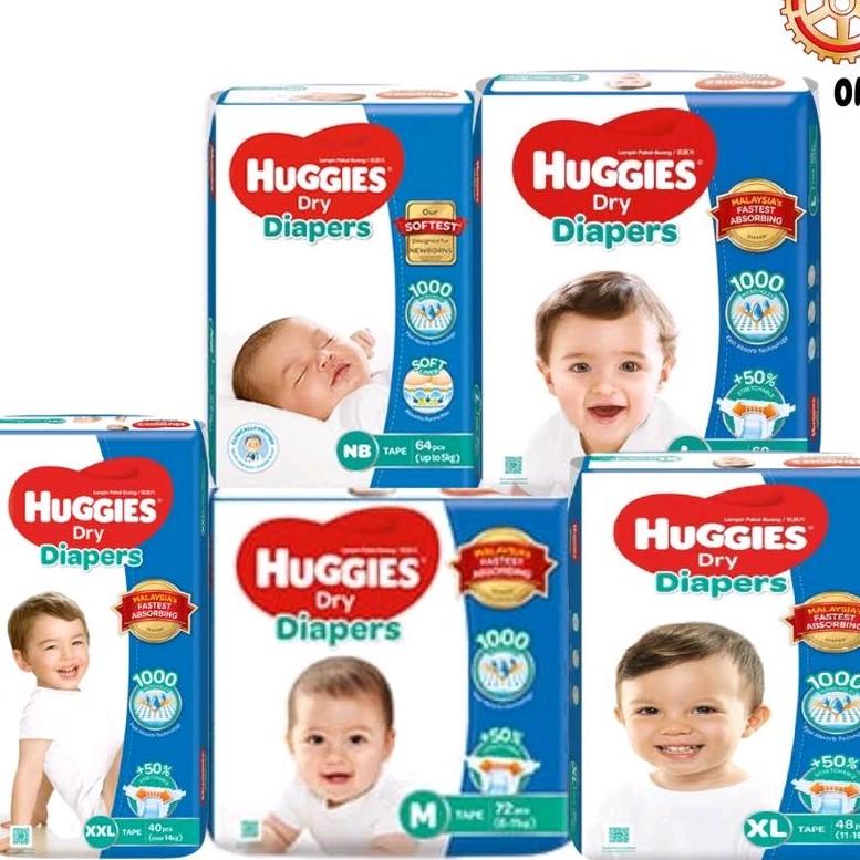 Huggies Dry Diapers All Size - TikTok Shop Malaysia
