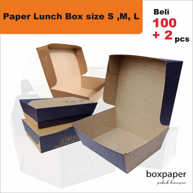 Paper Lunch Box Size S Kraft Laminated Box Food Packaging Box Fried ...