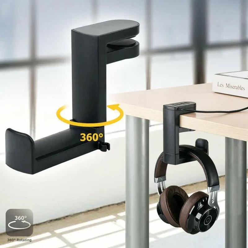 360° Rotating Headphone Stand Desktop Headset Holder PC Gaming - TikTok ...