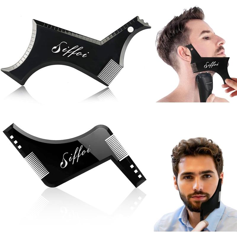 2 count Men's Beard Shaping Styling Tool Set with Comb, 2025 Version ...