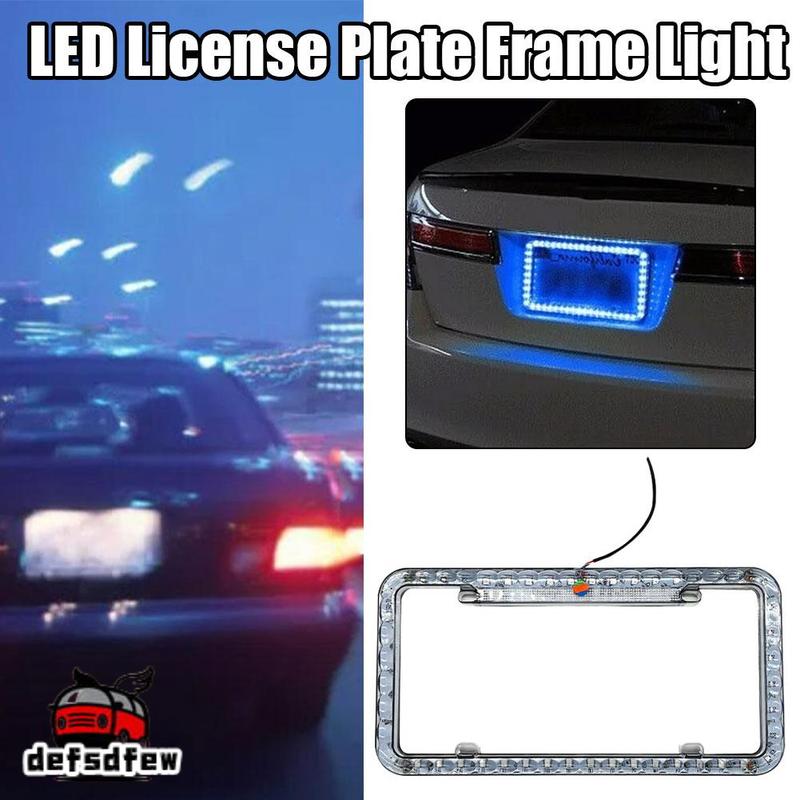 12v Led License Plate Frame Light Tag Cover Holder For Auto Truck ...