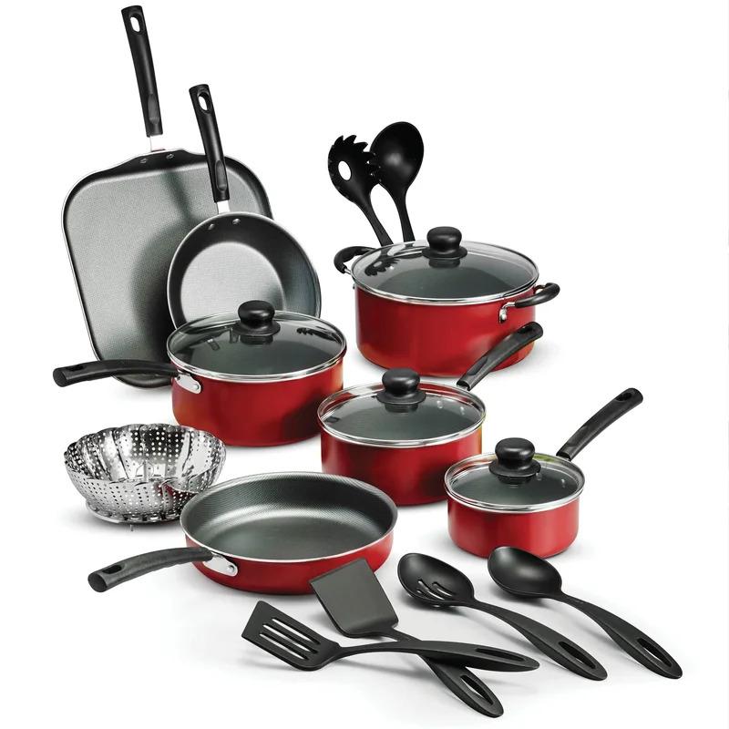 18 Piece Non-stick Cookware Set, Red - TikTok Shop
