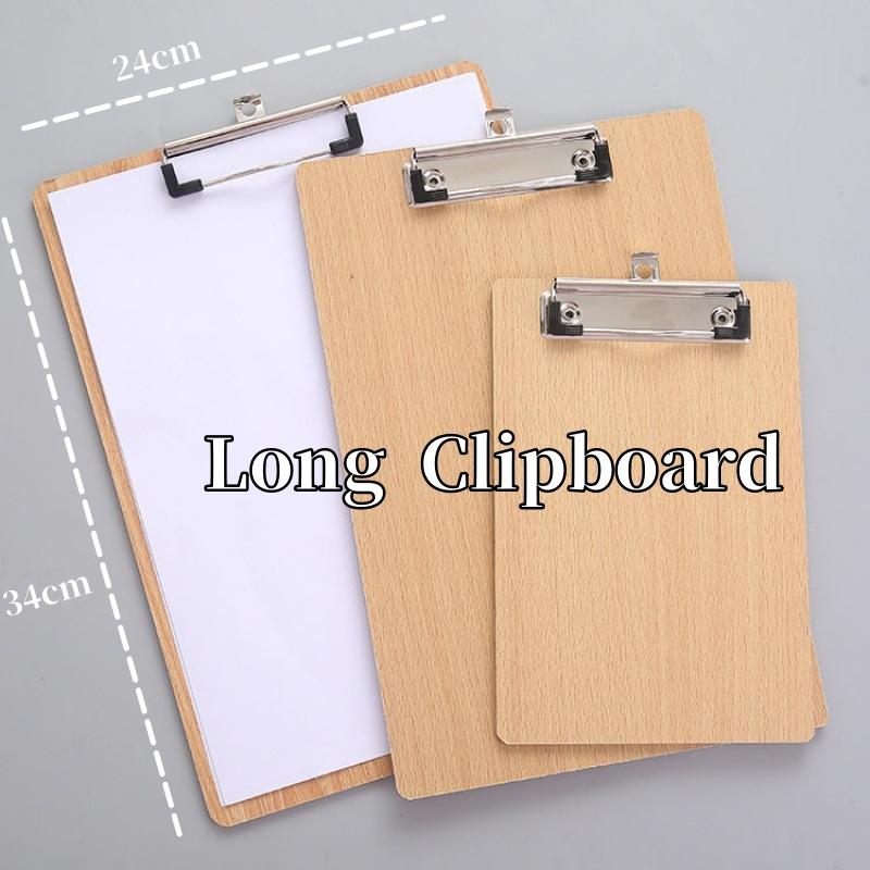 A4 Wooden Clipboard Long Writing Pad Hard Board Clip Pad Folder ...