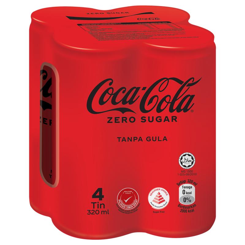 COCA-COLA Rasa Asli Zero Sugar Can 4x320ml - TikTok Shop Malaysia