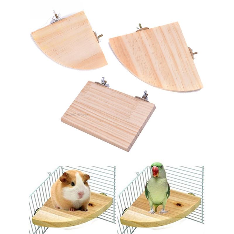 1Pc Wooden Pet Platform Shelf Hamster Branch Perches for Bir - TikTok ...