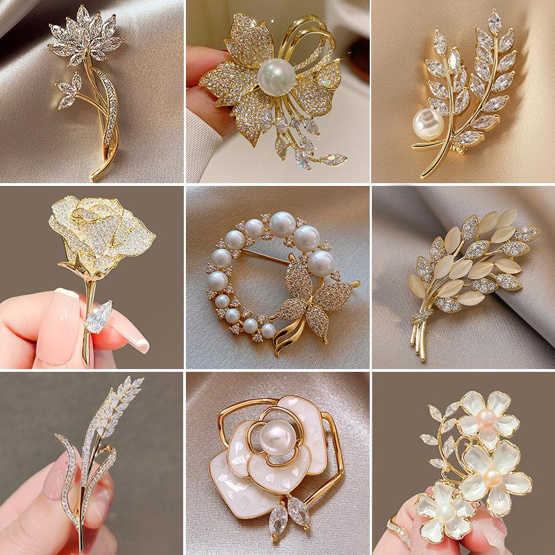 Brooch anti glare high-end luxury anti glare buckle brooch chest flower fashion brooch design ...