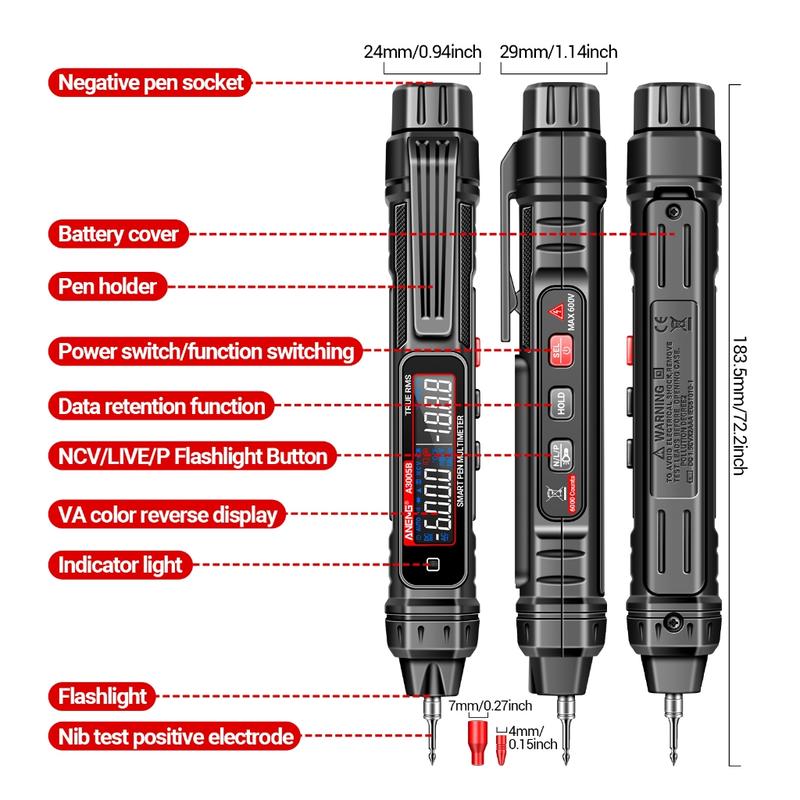 【Ready Stock】 Digital Multimeter Pen Tester Autoranging Voltage ...