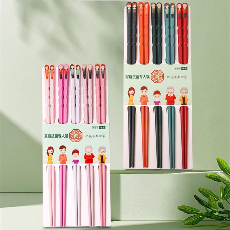 Japanese-style Meal Pointed Nail Chopsticks 5 Pair Pack Macaron ...