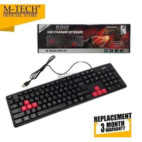 Keyboard m-tech usb 2.0 wired membrane standard 104 keys fullsize ...