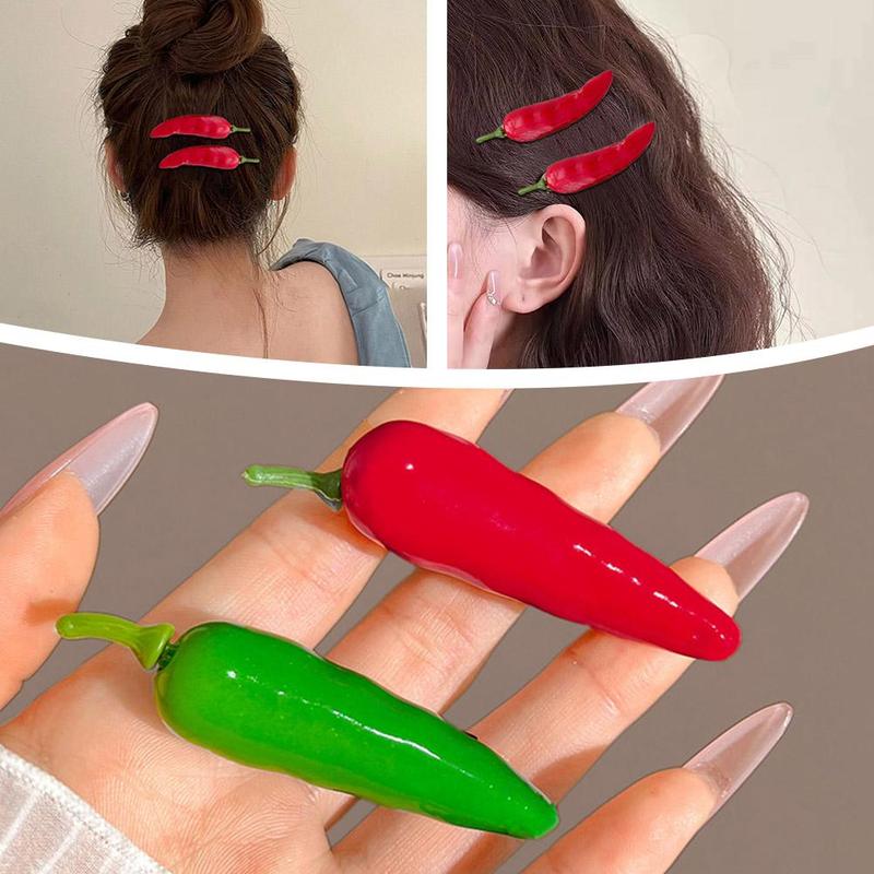 Creative Funny Simulation Vegetable Pepper Hair Clips Women' - TikTok ...