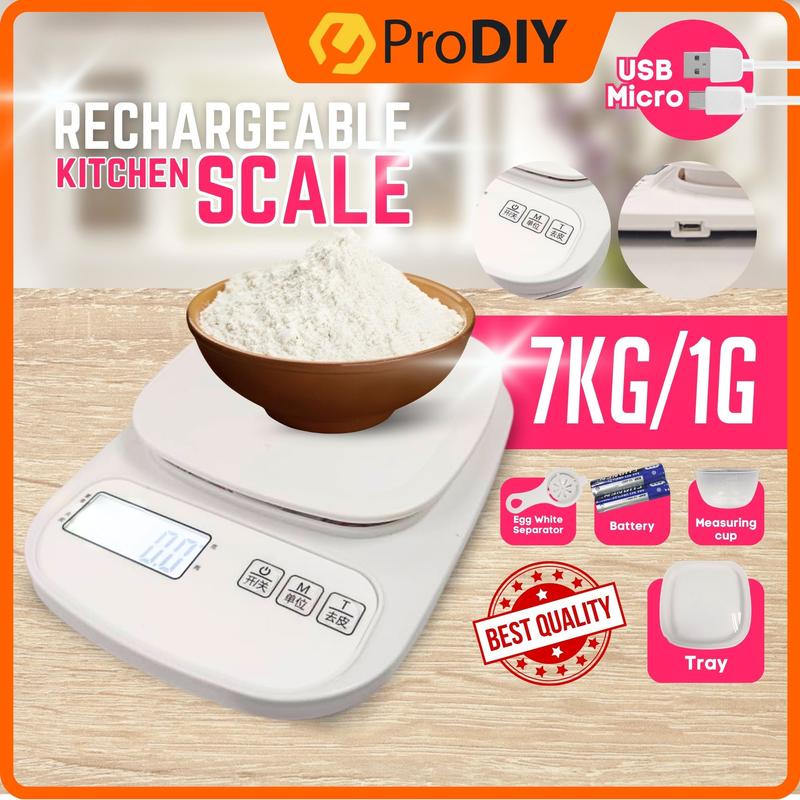 7KG/1G Rechargeable Kitchen Scale USB Micro Portable Measuring - TikTok ...