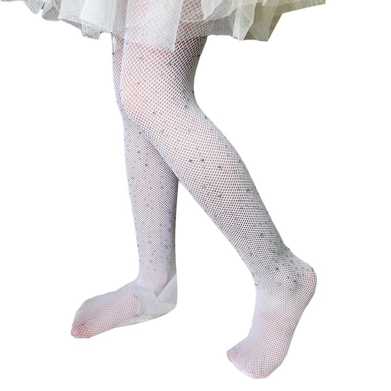 Kids Toddler Girls Fishnet Tights, Glitter Rhinestone Pantyhose ...