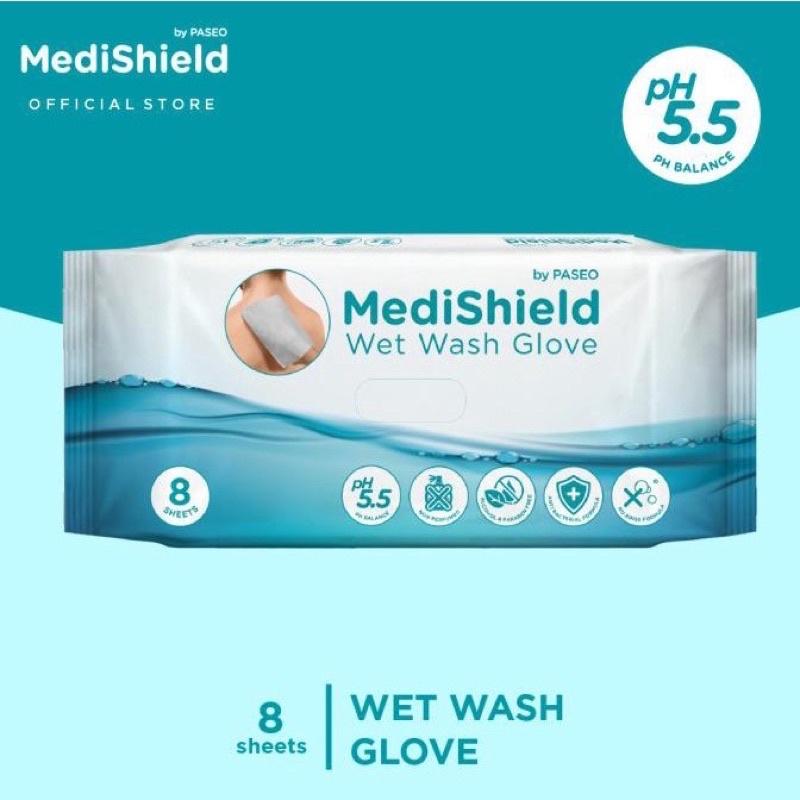 [HALAL BPOM] Medishield by Paseo Wet Wash Glove Tisu Tissue Basah ...