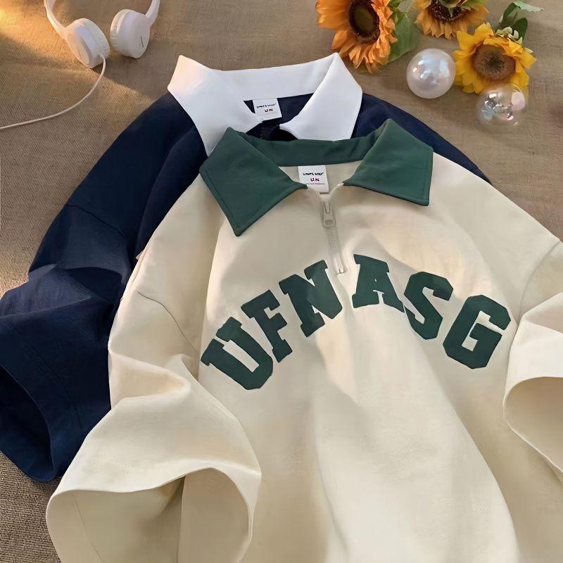 Kemeja Polo Separuh Zip Musim Panas, Gaya Hong Kong, Untuk Lelaki ...