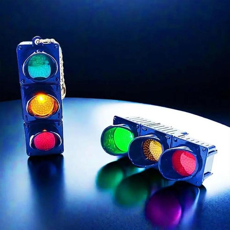 Plastic Traffic Light Key Chain Glowing Charms Bag Pendant Signal ...