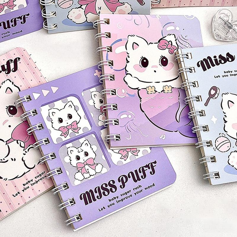 4Pcs Portable Fashion Notepad Cute Cartoon Cat Coil Book Kawaii ...