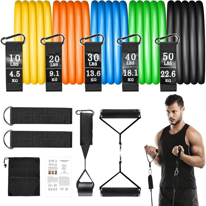 Resistance Bands Set, Workout Bands with Handles, Door Anchor, Ankle ...