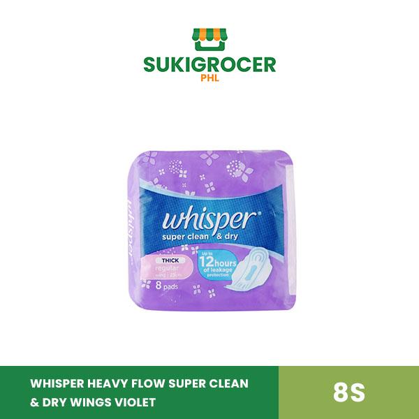 Whisper Heavy Flow Super Clean & Dry Wings Napkin Violet 8s - TikTok ...