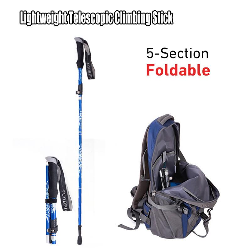 5-Section Folding Poles Ultra Light Climbing Stick Hiking Sticks ...