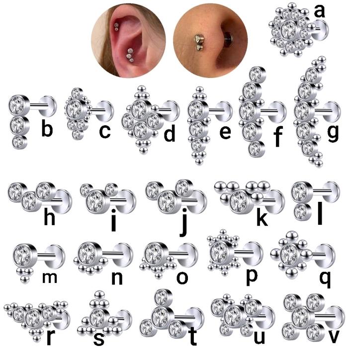 Jual Piercing 1piece Earring Lobe Standart Helix Labret Geometric ...