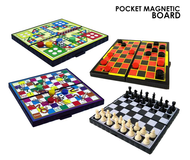 Mini Pocket Magnetic Game Set - Chess / Draughts / Snake / Aeroplane ...