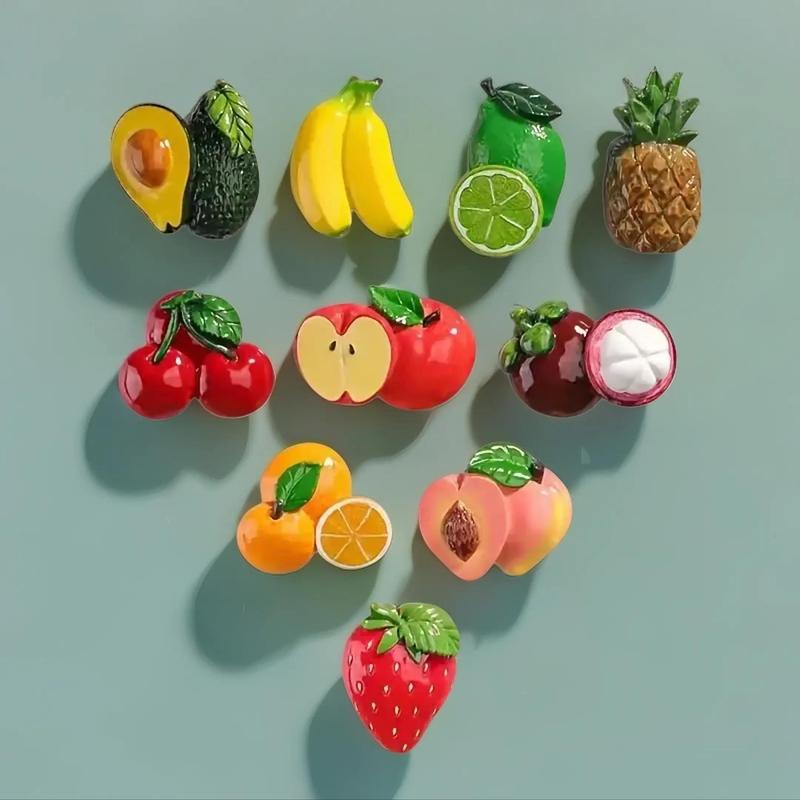 Fruit Shaped Fridge Magnet, 10pcs/set Cute Cartoon Fruit Design Magnet ...