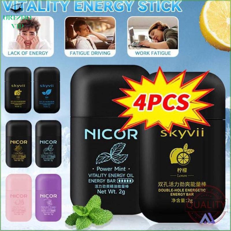 4PCS Vitality And Essential Oil Energy Bar Nasal Inhaler Cleansing ...