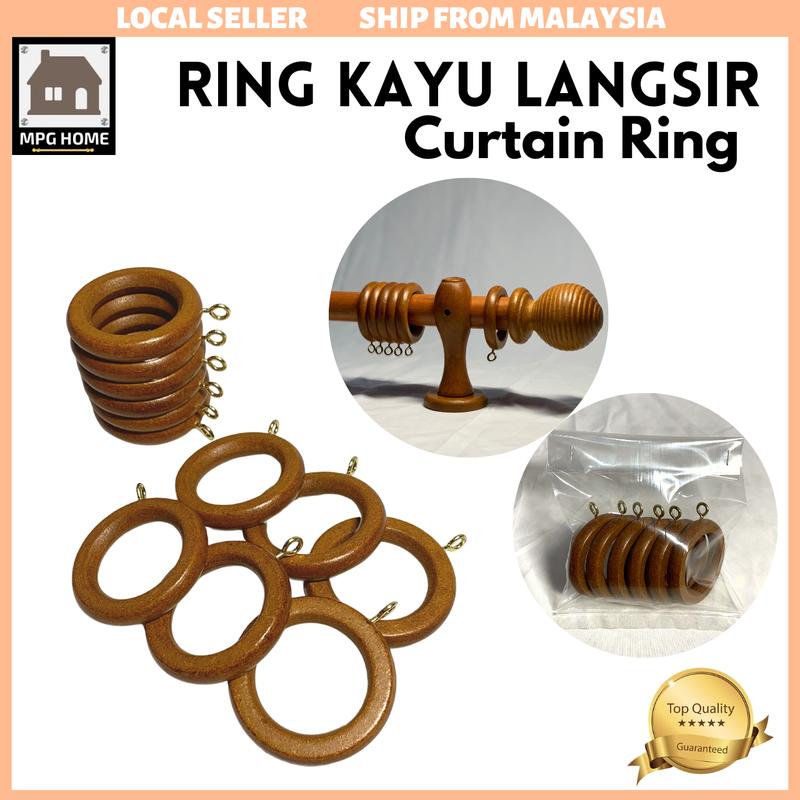 [MPGHOME] 28mm Ring Kayu Langsir | Ring Extra untuk Tirai | Curtain ...