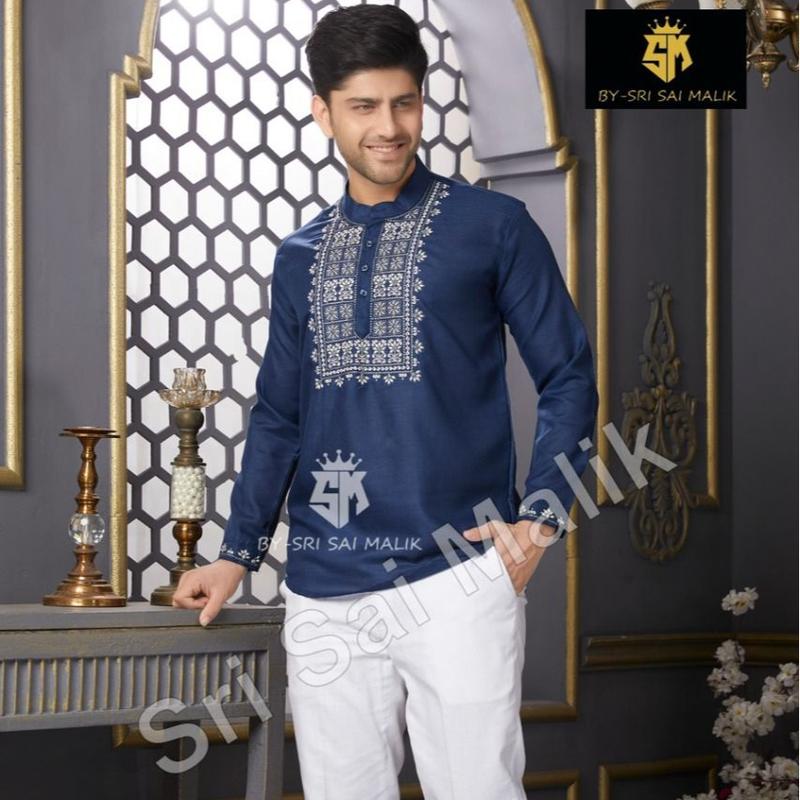 MENS SHORT JIPPA WITH NECK EMBROIEDRY SIZE S TO 5XL BE Cotton - TikTok ...