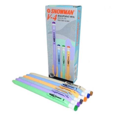 Jual (12pc) Pulpen Snowman V4 Pastel / Bolpen Cetek Snowman / Pen ...