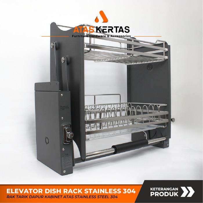 elevator dish rack basket - rak piring tarik dapur kabinet atas - rak ...