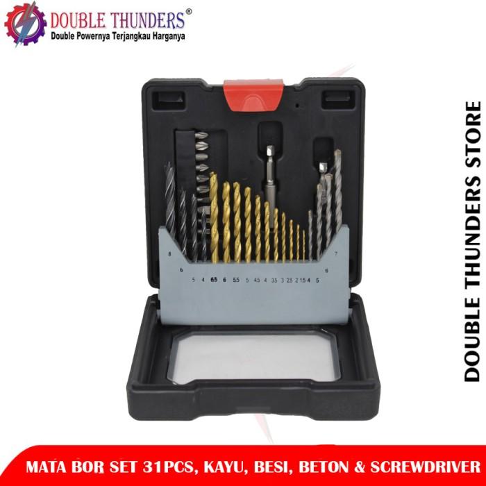 Jual Double Thunders Mata Bor Mata Obeng Variasi Set 31 Pcs DTMBS0031 ...