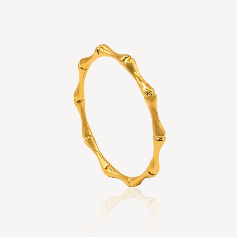 916 Gold Thin Bamboo Ring - TikTok Shop Singapore