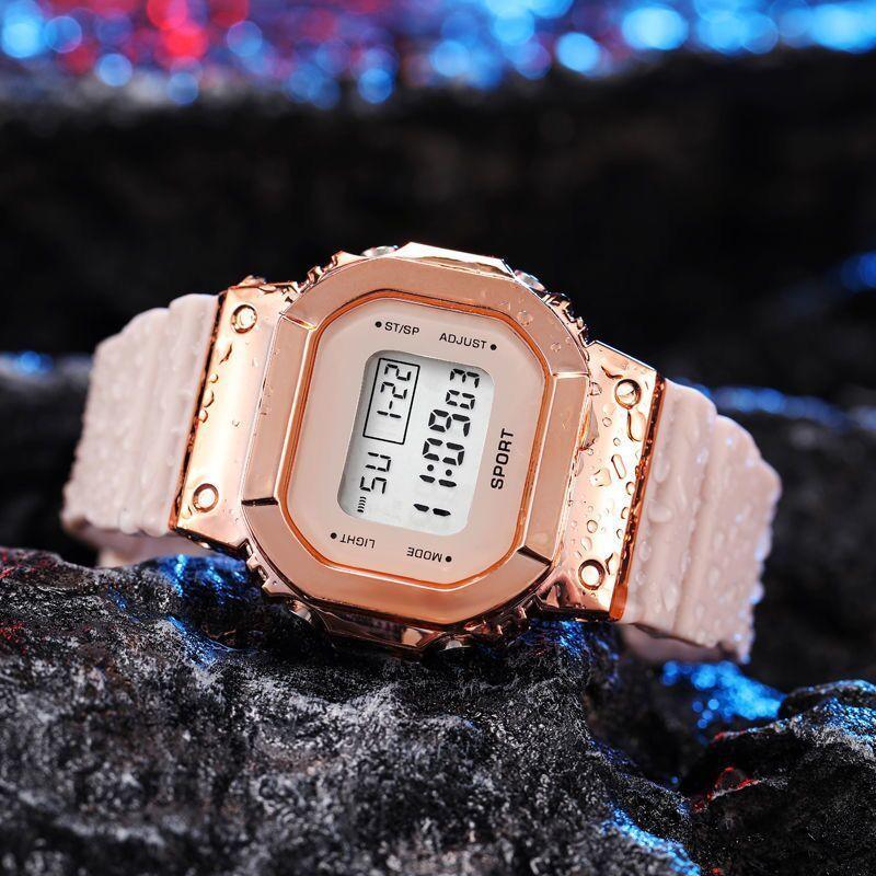 Fashion Square Waterproof LED Digital Women Watches Students - TikTok ...