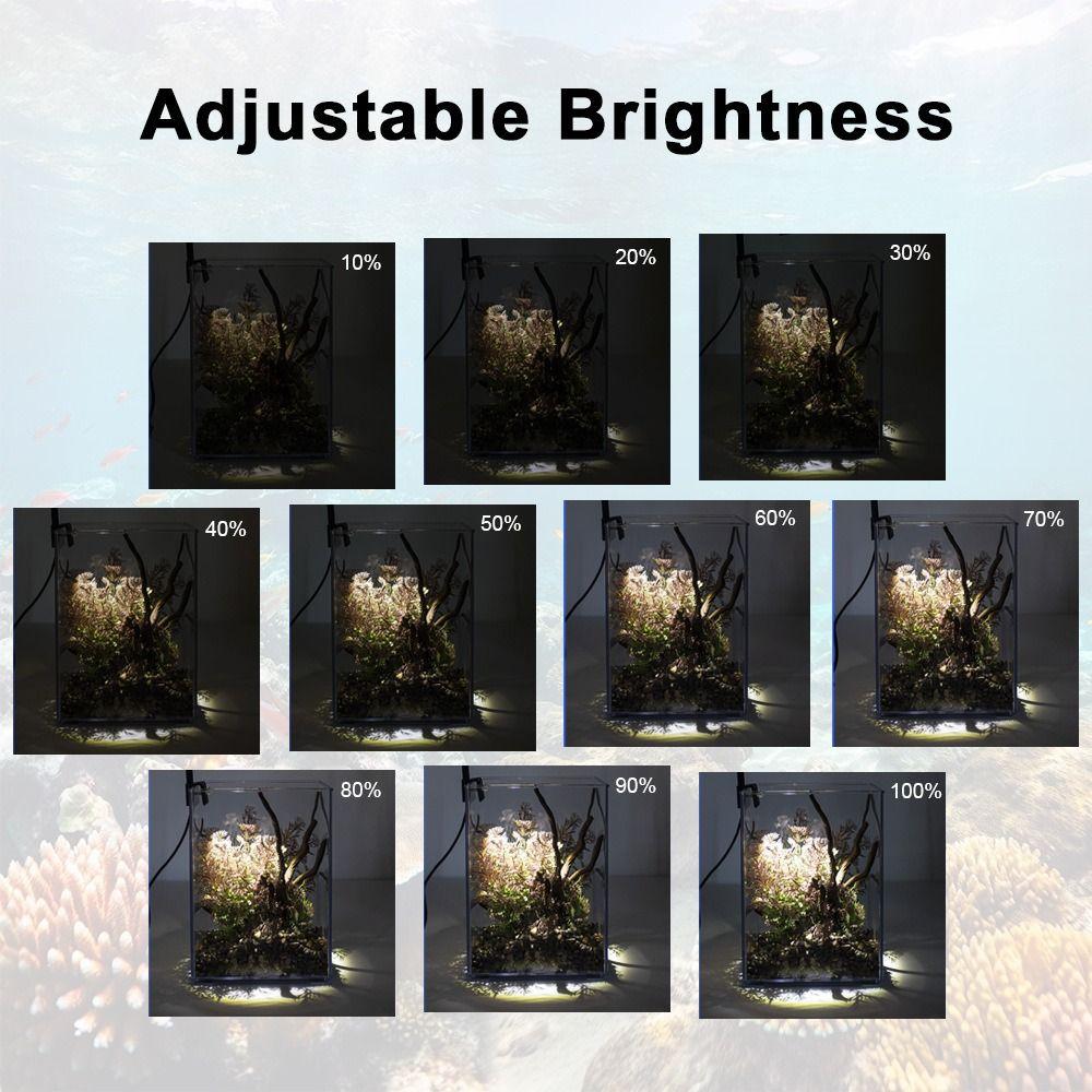 Aquarium Spotlight 3 Color Modes Fish Tank Clip Lamp Waterproof Energy ...