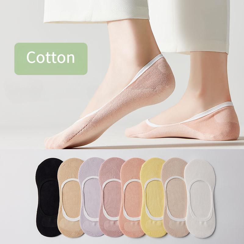 Women Shallow Mouth Socks Slipper Pure Cotton Female Socks Bottom ...
