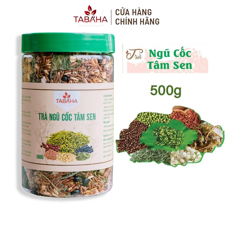 Trà Ngũ Cốc Tâm Sen TABAHA 500g - Thành phần Tim Sen và Gạo Lứt ...