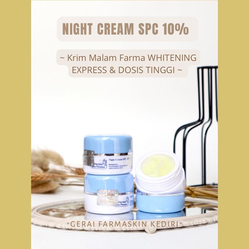 Night Cream SPC 10% Farma Glow Premium Krim Malam original Dosis Tinggi ...