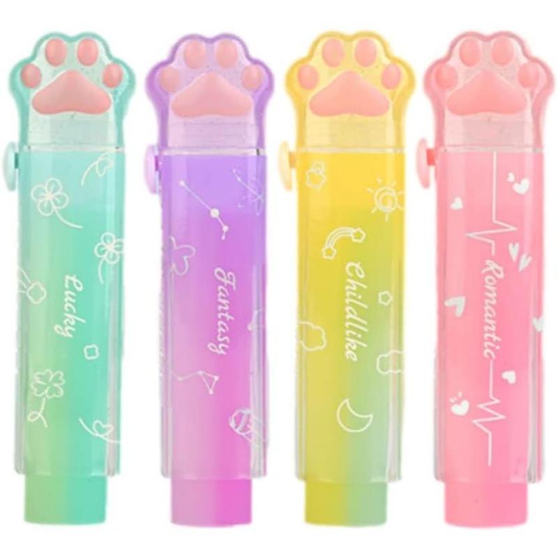 Retractable Pencil Eraser, Cute Erasers,Gradient Jelly Eraser,Suitable ...
