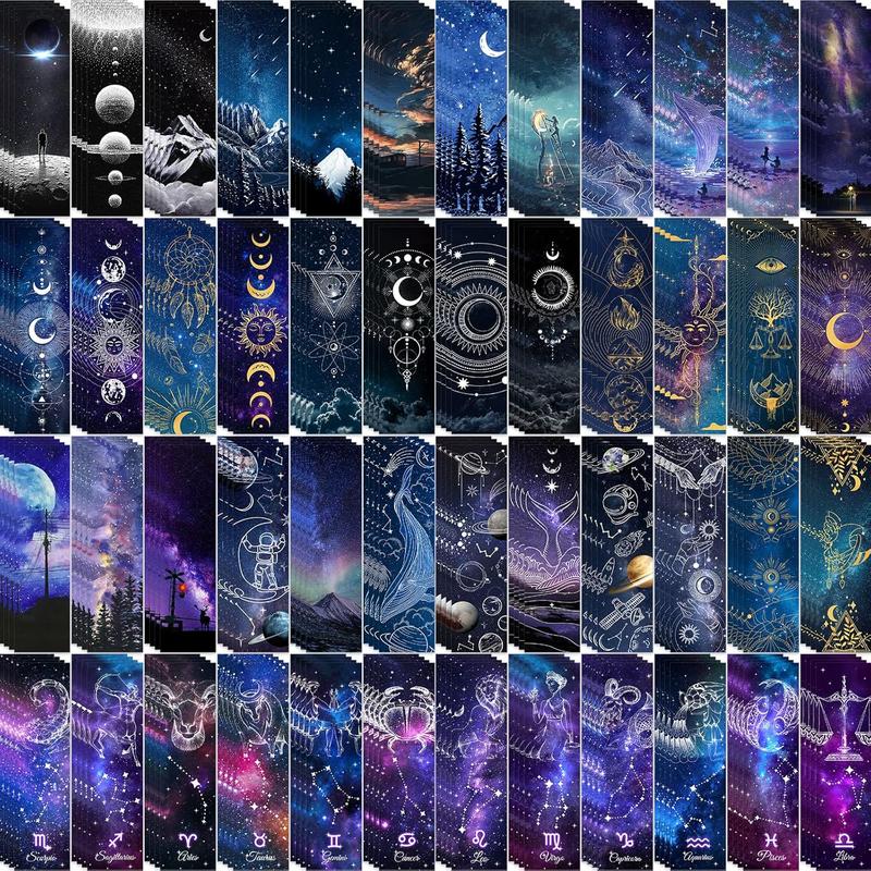 200 count Cool Space Starry Night Bookmark for Classroom 50 Designs ...